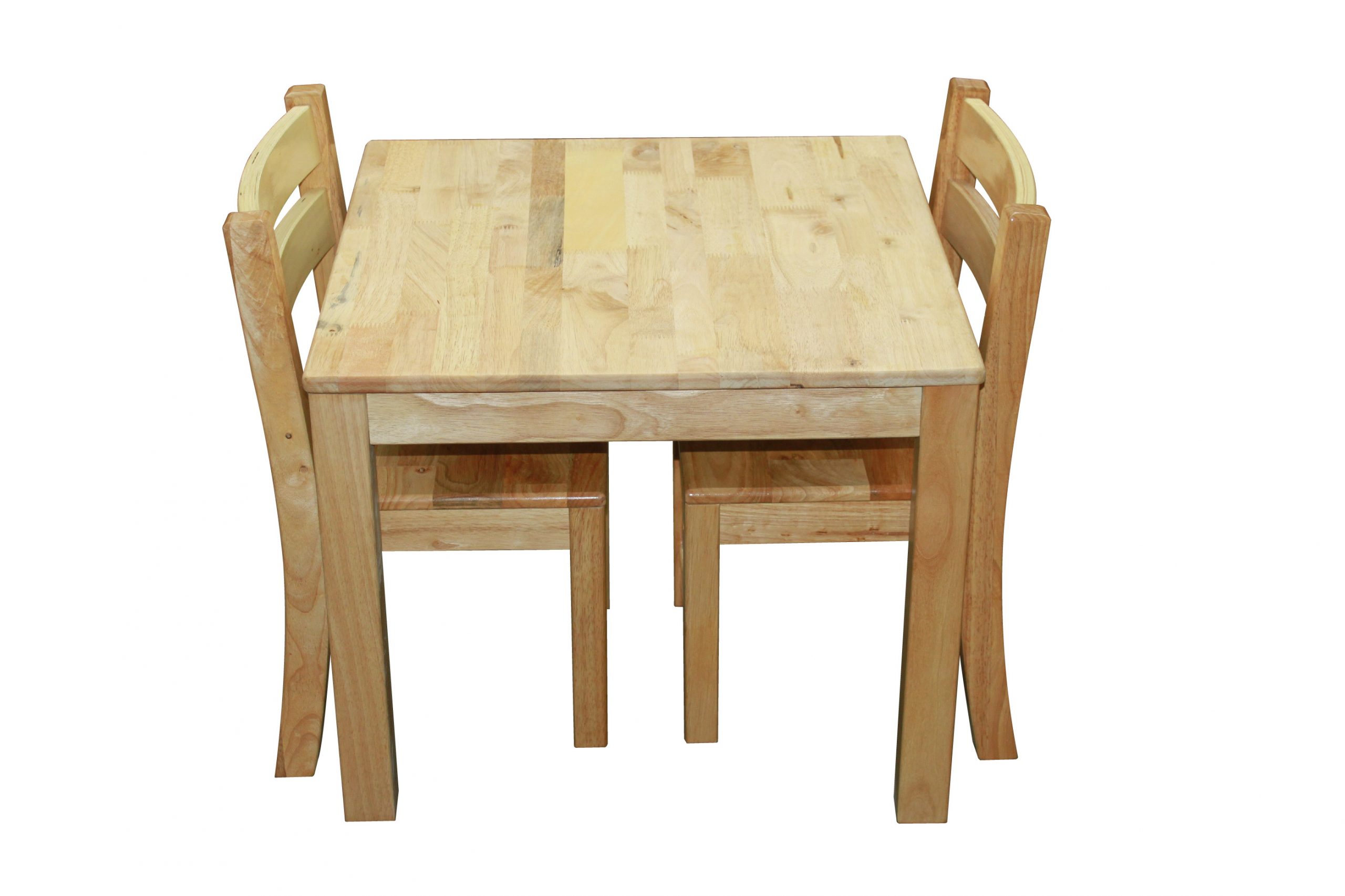 Solid Timber Table with 2 Stacking Chairs - QFurniture