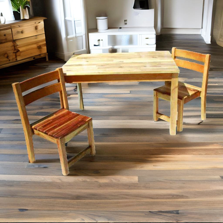 Study Desk and 2 Stacking Chairs - QFurniture