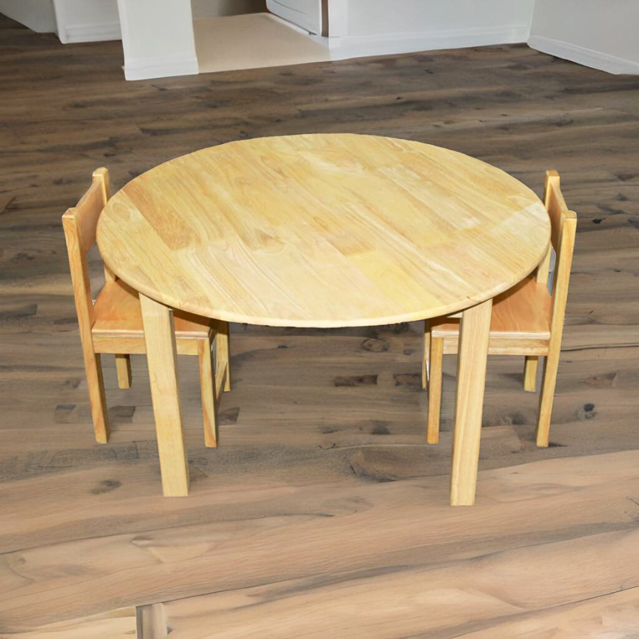 Large Round Table with 2 Standard Chairs - QFurniture