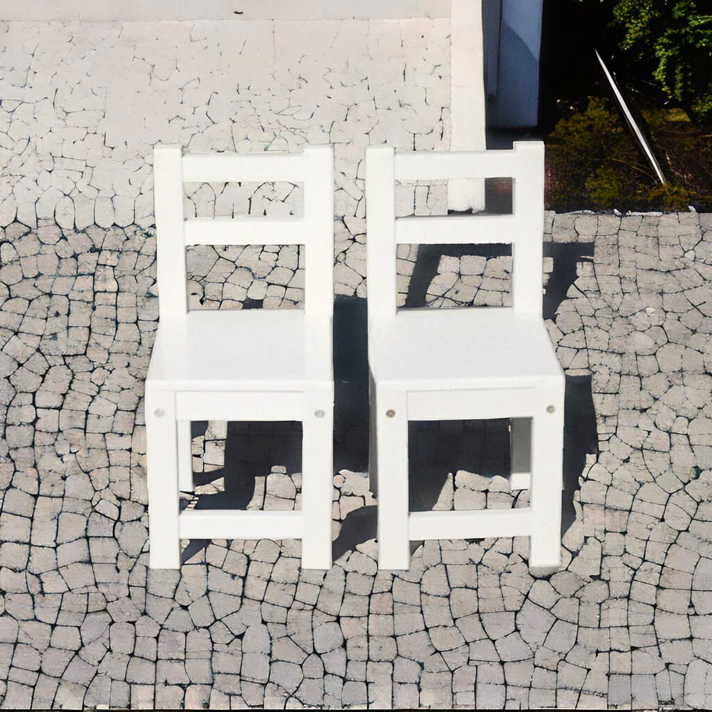 White timber Standard Chairs-Set of 2- Stackable - QFurniture