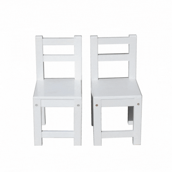 White timber Standard Chairs-Set of 2- Stackable - QFurniture